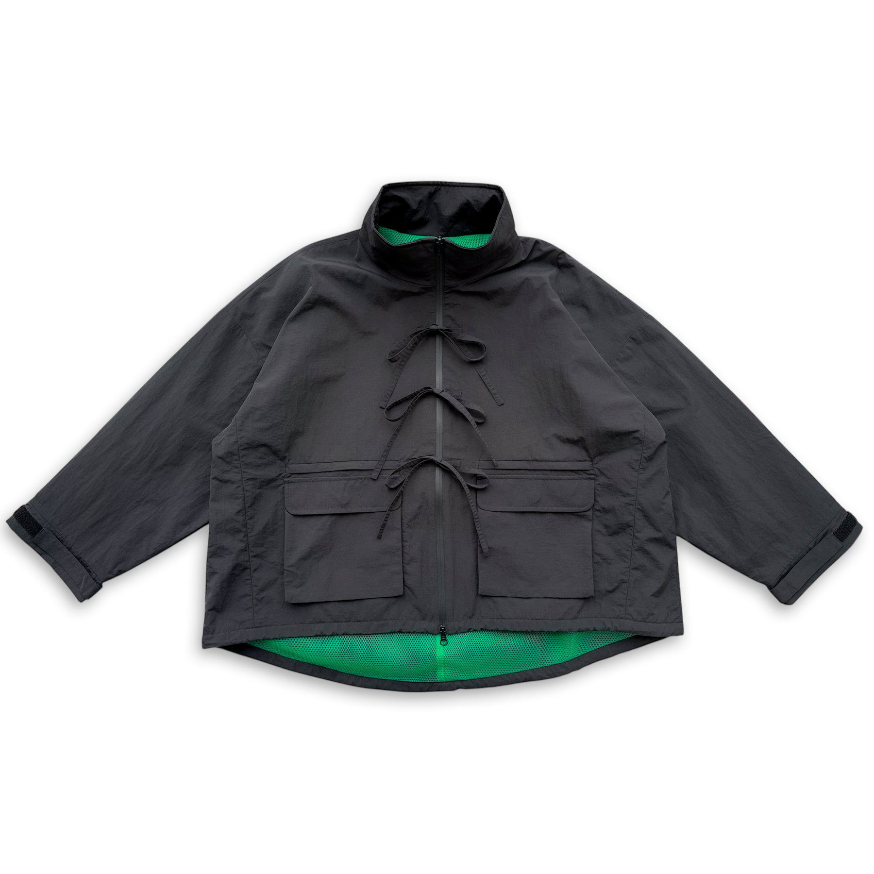 FRONT RIBBON JACKET (BLACK) – NERIAME